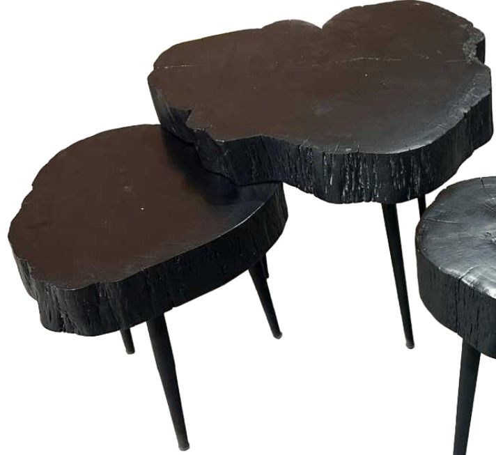 Steve Silver Co. Stump 2-Piece Black Nesting End Table Set | Bob Mills Furniture