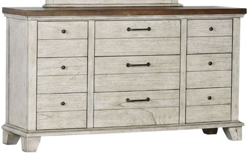 Steve Silver Co. Bear Creek Honey/White Smoke 66" Dresser | Bob Mills ...