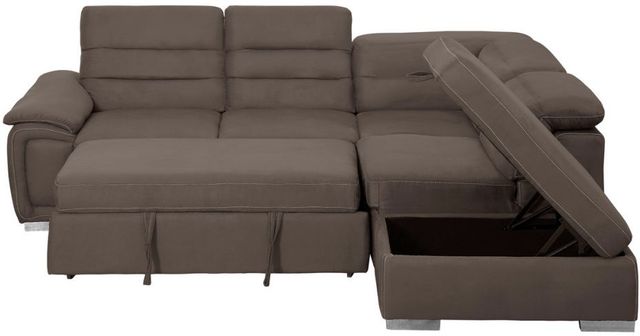 Mazin Furniture Platina 3-Piece Chocolate Right-Arm Facing Pullout ...