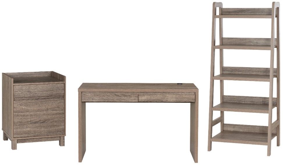 Linon Tracy 3-Piece Gray Office Desk Set | Hoelscher's Fine Furniture ...