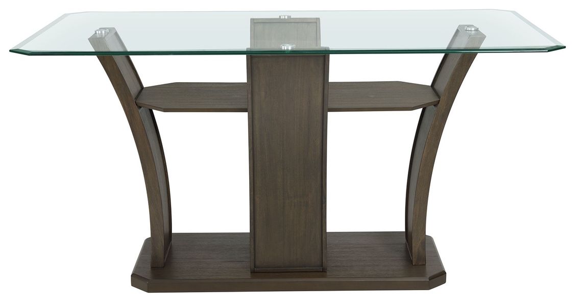 Elements International Dapper Glass Top Rectangular Counter Dining ...