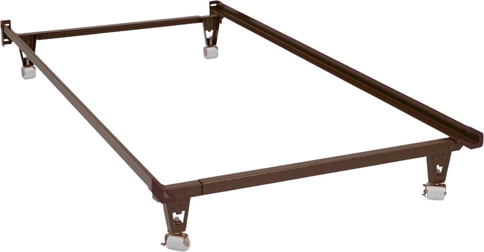 Knickerbocker™ Brown Twin/Full Heavy Duty Bed Frame with Deluxe Wheels ...