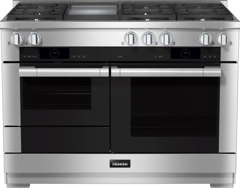 Miele 48" Natural Gas Clean Touch Steel Pro Style Dual Fuel Range ...