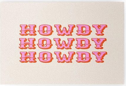 Deny Designs Howdy Howdy Pink Welcome Mat | Miskelly Furniture