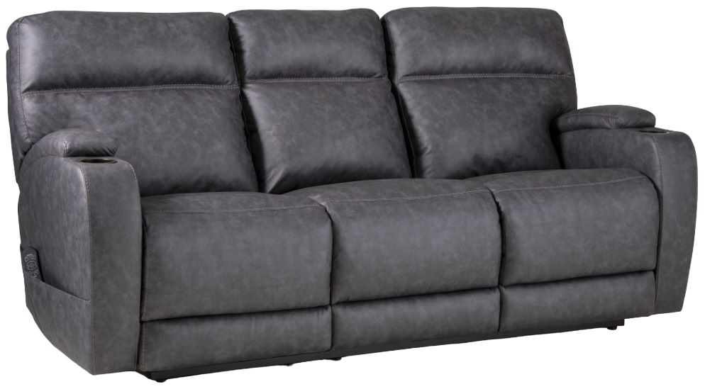 HomeStretch Jaguar Gray Double Power Reclining Sofa Hoelscher s Fine Furniture Appliances Electronics Floresville and Pleasanton TX