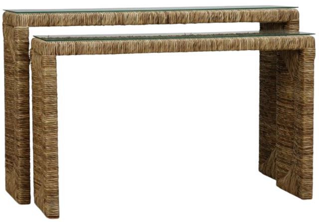 Bramble Customizable Tuscan Glass Top Console Nesting Table | BlvdHome