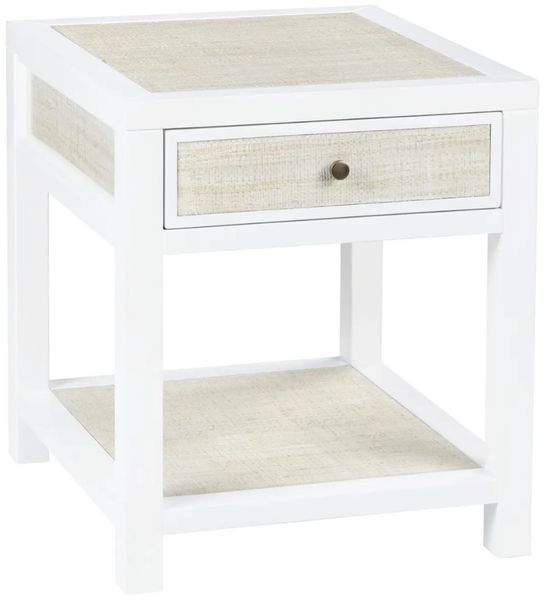 Crestview Collection Sandy Shores Cream End Table with Frame | Big ...