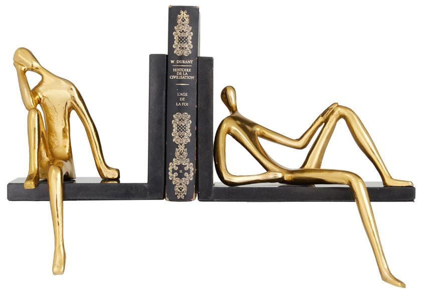 Deco Marche U Select 2-Piece Gold People Sitting Decorative Bookends ...