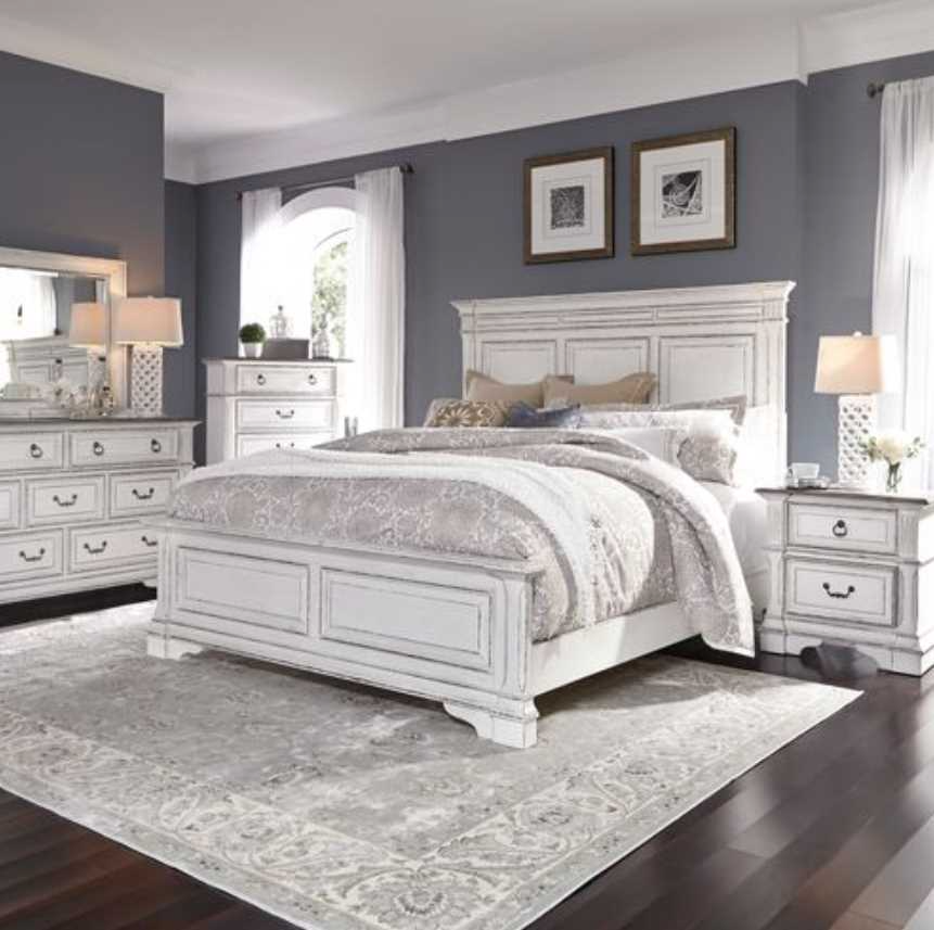 White queen bed set store