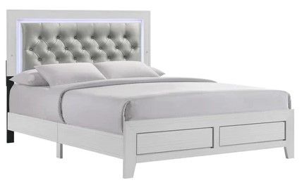 Elements International Belinda White Full Panel Bed | Fischer Furniture ...