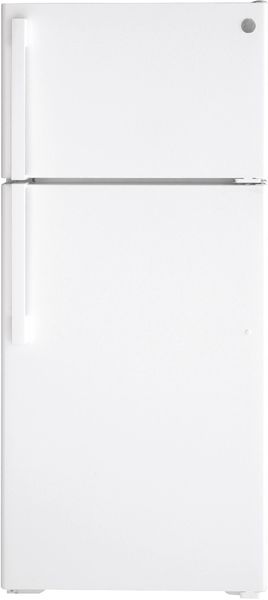 GE® 28" 16.6 Cu. Ft. White Top Freezer Refrigerator | Black & White ...