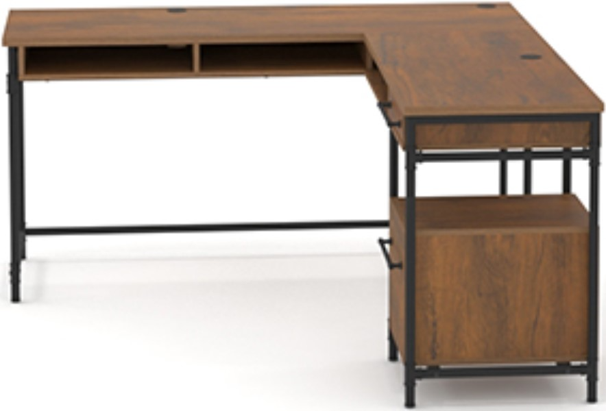 Sauder Iron City Checked Oak Office Desk Carthage Furniture Carthage TX
