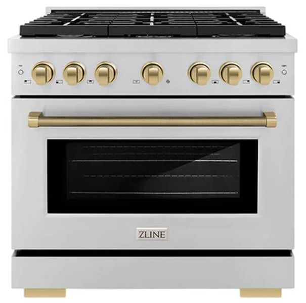 ZLINE Autograph Edition Paramount 36" Stainless Steel/Champagne Bronze ...