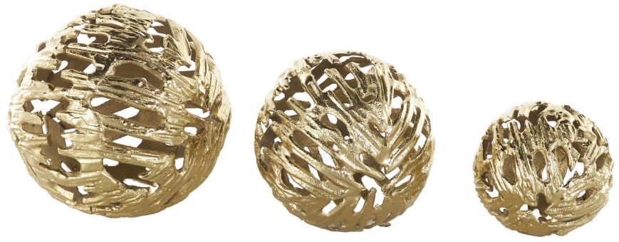 UMA Enterprise 3-Piece Gold Abstract Cutout Orbs and Vase Fillers Set ...