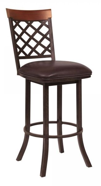 Armen Living Bree Brown Faux Leather 30" Bar Stool | BlvdHome