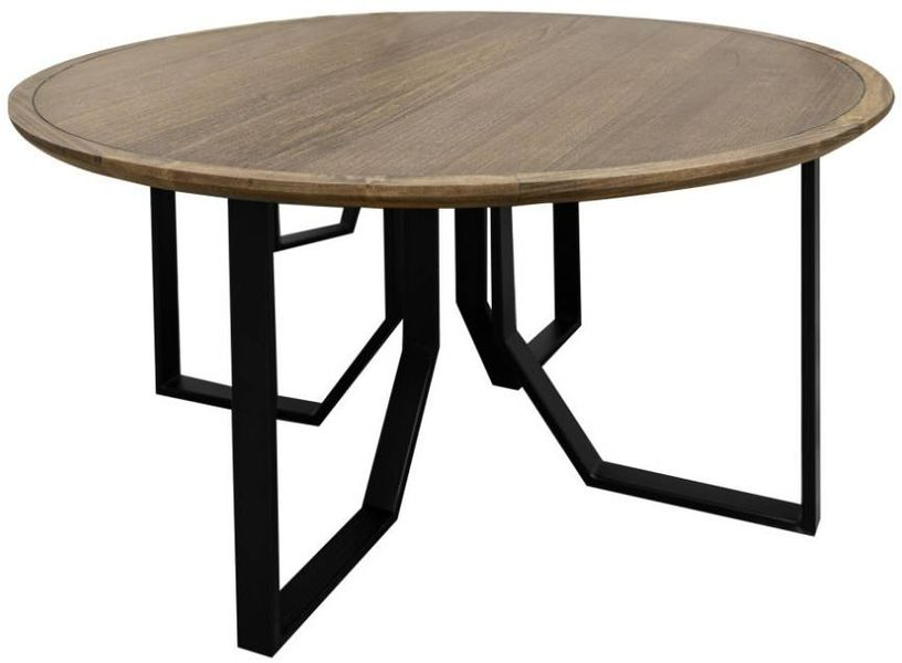 International Furniture Direct Dorian Brown Cocktail Table with Black Base | The Warehouse