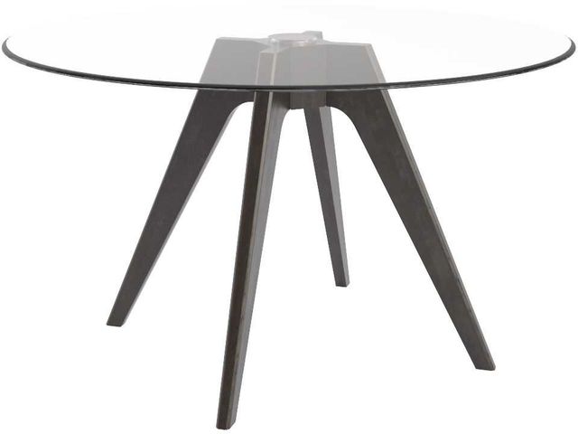 Canadel Downtown Glass Top Ground Dining Table with Peppercorn Washed ...