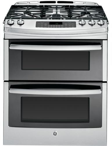 GE Profile 30 Slide In Gas Double Oven Range Stainless Steel M M Appliance Washington D.C. and Alexandria VA