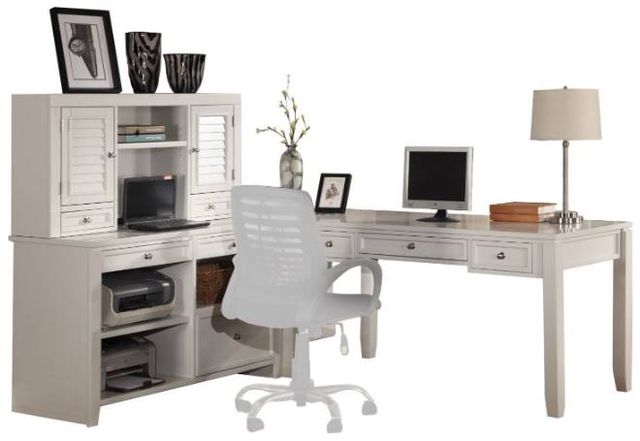 Parker House® Boca 4-Piece Cottage White L-Shaped Office Desk with ...