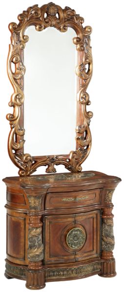 Michael Amini® Villa Valencia® Classic Chestnut Bedside Chest with ...