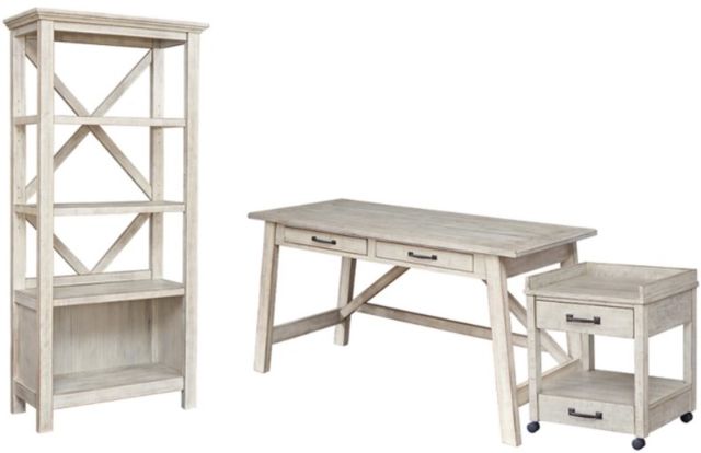 Signature Design by Ashley® Carynhurst 3-Piece Whitewash Home Office ...