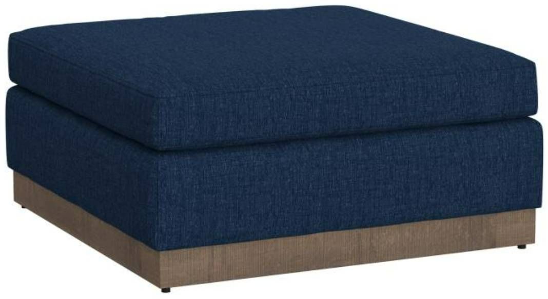 International Furniture Direct Georgia Navy Blue Square Ottoman ...