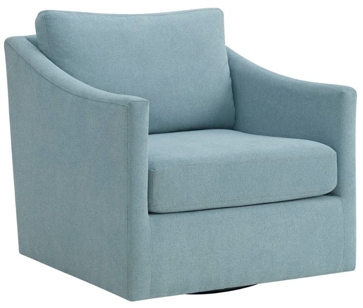 Elements International Acacia Freya Light Blue Swivel Chair | Lacks ...