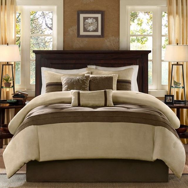 Olliix by Madison Park Natural Queen Palmer 7 Piece Comforter Set | Big ...