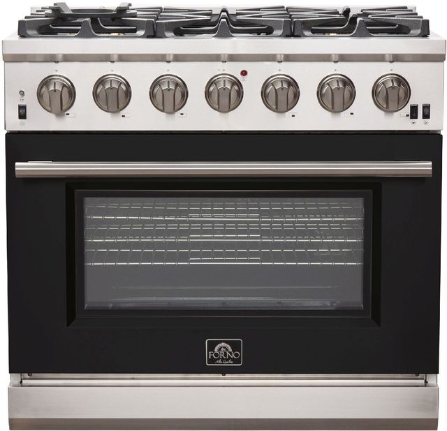 FORNO® Capriasca 36" Black Freestanding Gas Range | TJ Appliance Service