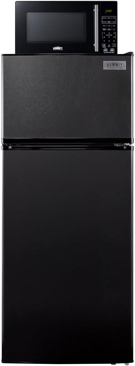 Microwave on top of refrigerator store
