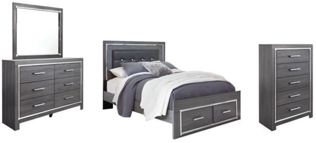 Signature Design by Ashley® Lodanna 4-Piece Gray Queen Panel Storage ...