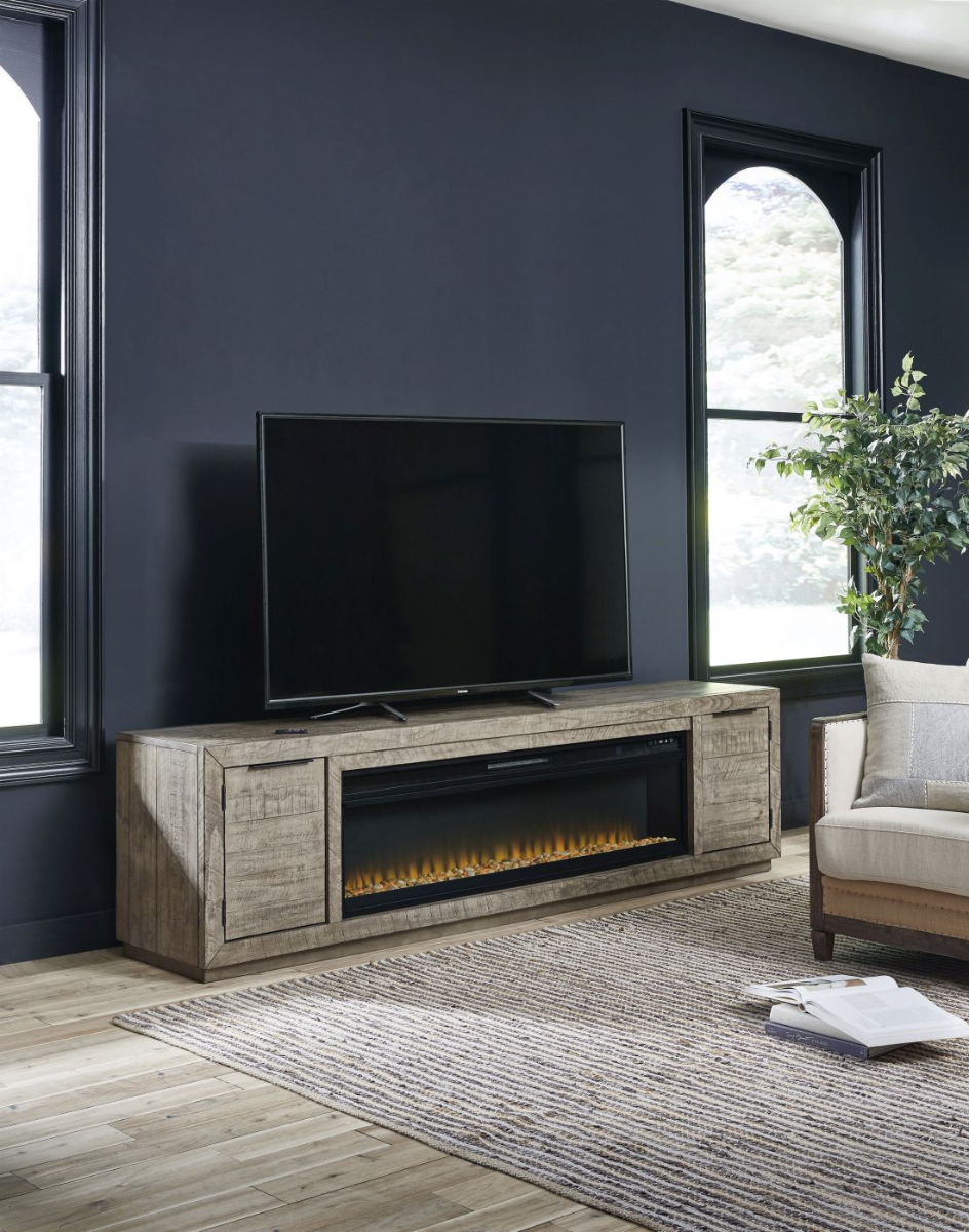Weathered grey tv stand store
