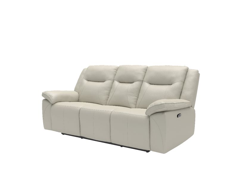 Kate Preston Home Grey Leather Power Headrest Reclining Sofa | Pieratt's