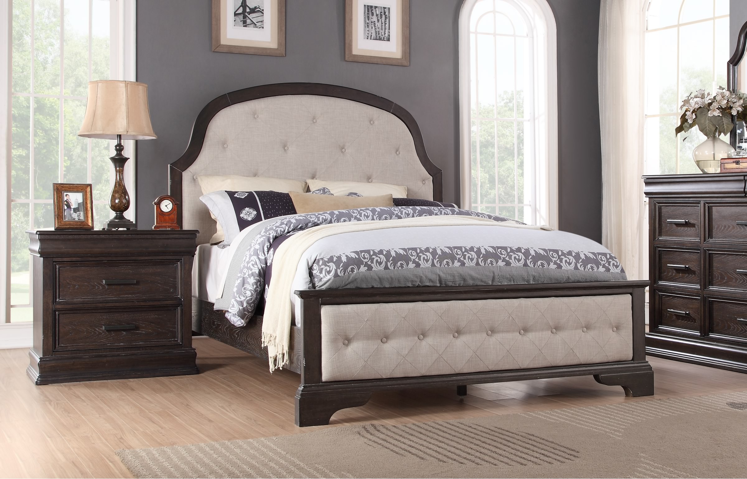 Winners Only Sonoma Brown Upholstery Queen Bed