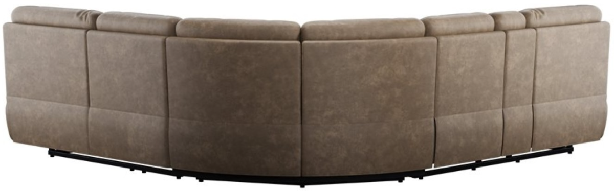 Emerald Home Aurora 3 Piece Brown Full Sleeper and Power Sectional