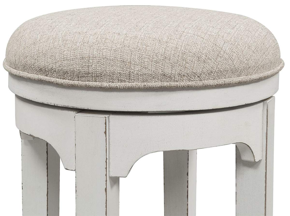 Liberty Furniture Magnolia Manor Antique White Swivel Bar Stool Western Living Furniture and Mattresses in Vernal UT
