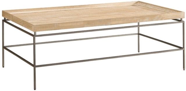 Universal Explore Home™ Modern Farmhouse Preston Rustic Oak Cocktail Table with Pepper Base ...