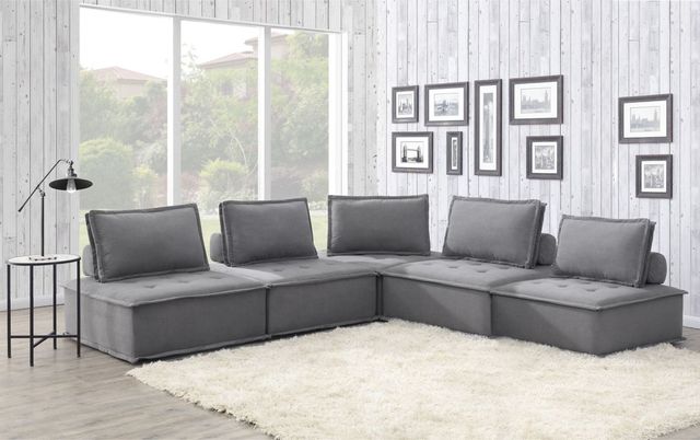 Elements International Paxton 5-Piece Charcoal Modular Seating ...