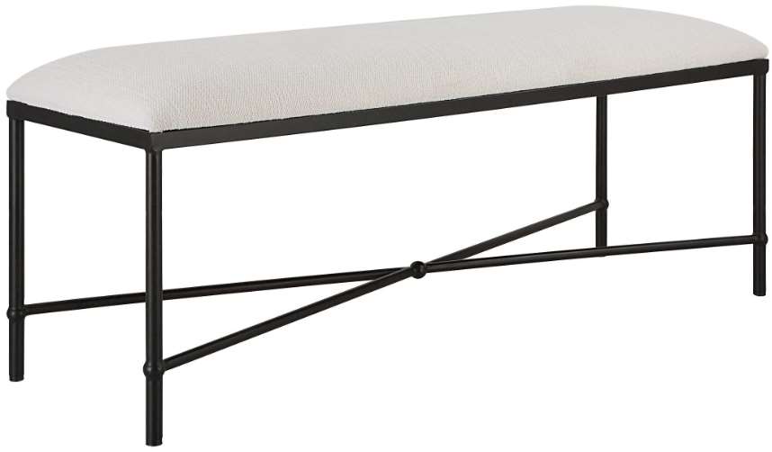 Uttermost Avenham Black White Framed Bench Bob Mills Furniture
