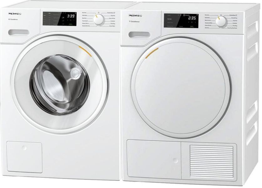 Miele Front Load White Laundry Pair with WXD160WCS 24" Smart Classic ...