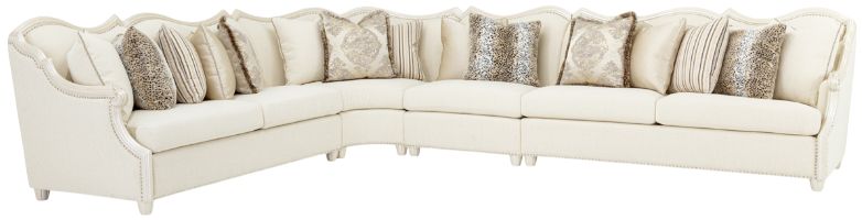 Michael Amini® Chamberi 4-Piece Classic Pearl Sectional | Lacks ...
