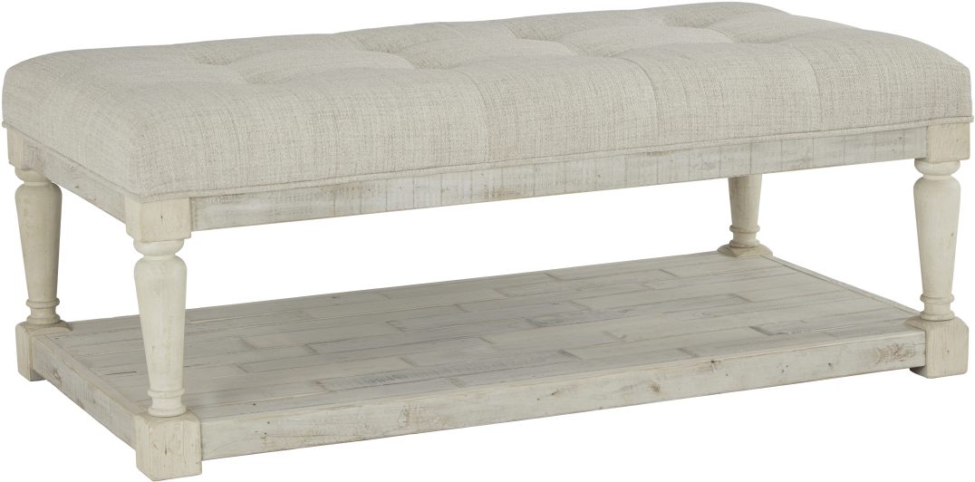 Signature Design by Ashley Shawnalore Whitewash Coffee Table Ottoman Great Rooms Furniture and Mattresses