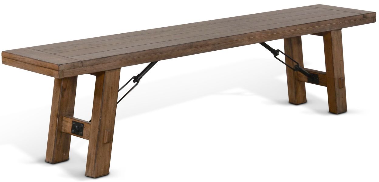 Sunny Designs™ Buck Skin Dining Bench with Turnbuckle Wood Seat ...