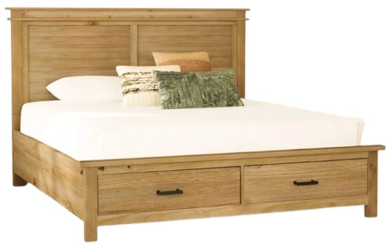A-America® Glacier Point Golden Java Queen Storage Panel Bed | Fischer ...