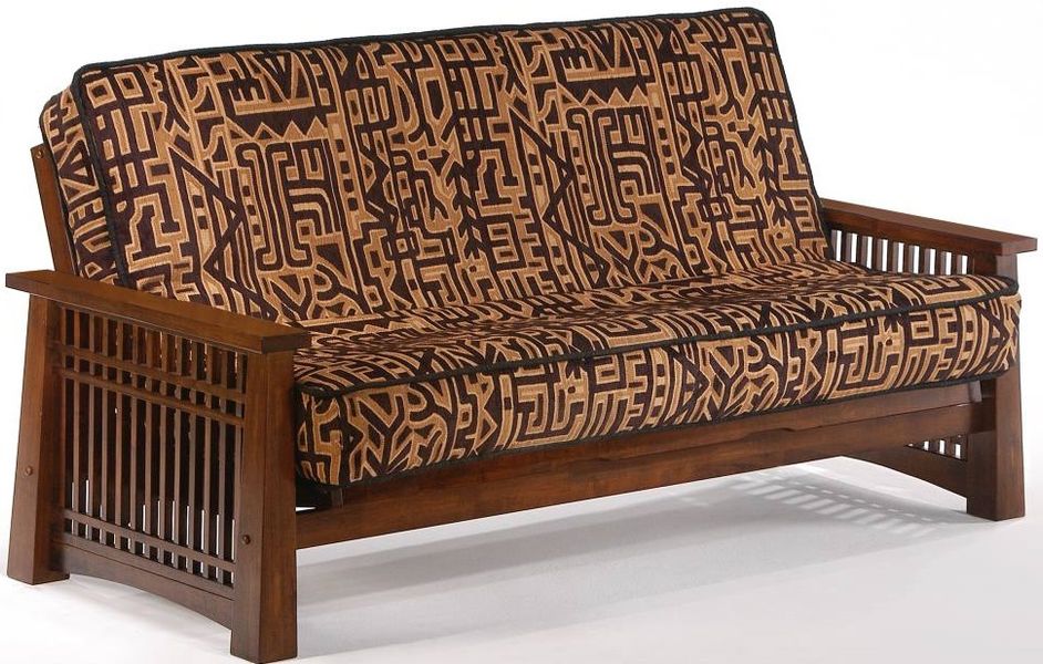 Futon coulissant Solstice en tissu brun Night & Day Furniture ...