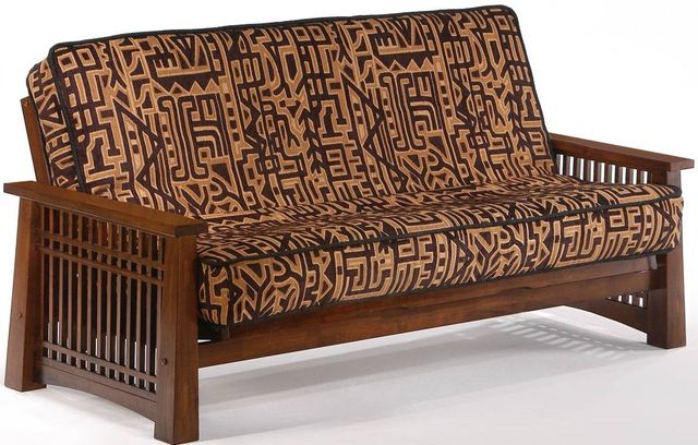 Futon coulissant Solstice en tissu brun Night & Day Furniture ...
