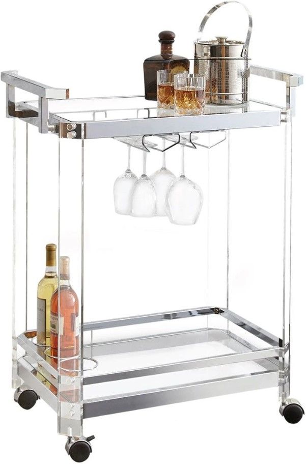 Steve Silver Co. Aerin Chrome Server Cart | Big Sandy Superstore ...