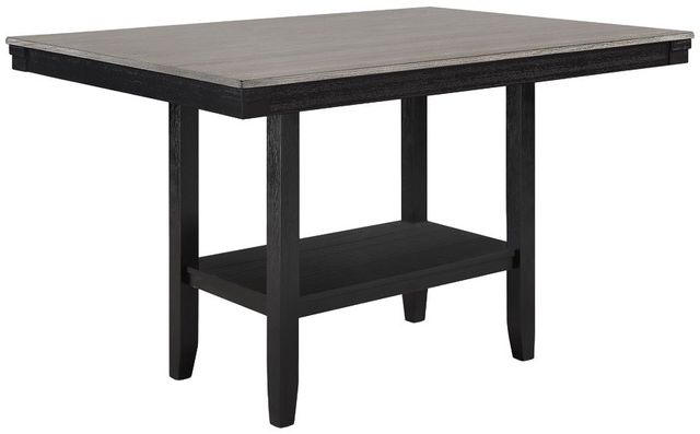 Crown Mark Delfin Light Gray Counter Height Dining Table with Black ...