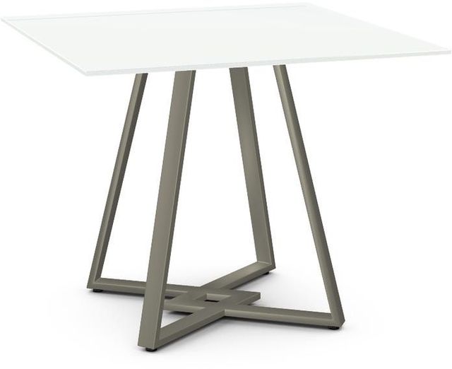 Amisco Customizable Dirk White Glass Square Table | Gould's Home ...