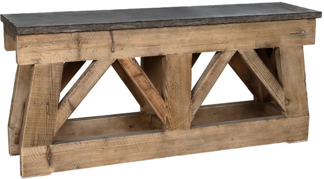 Classic Home Marbella Brown 72" Console Table with Honed Blue Stone Top ...